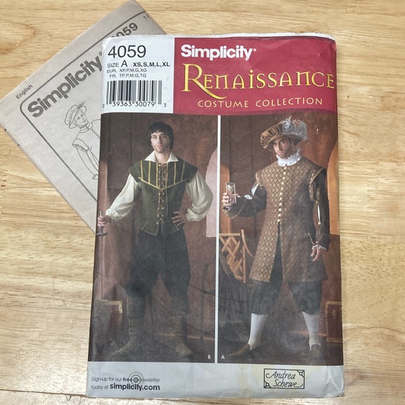 Simplicity | Other | Simplicity Mens Renaissance Costumes 459 Sewing ...